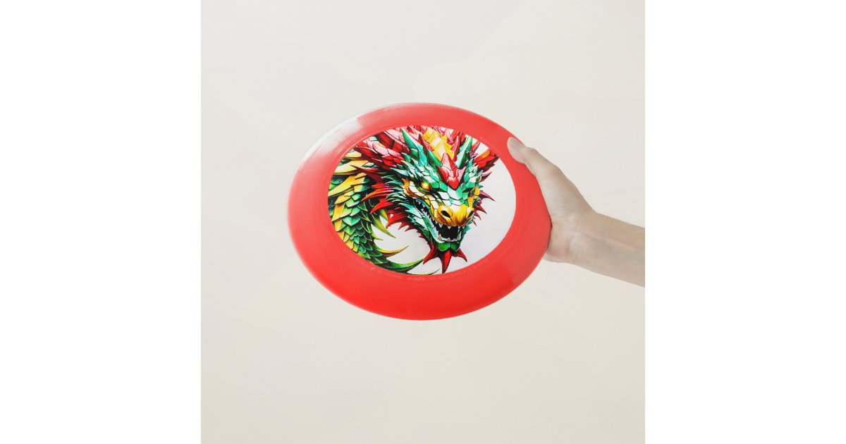 Fire breathing dragon red, green, and yellow scale Wham-O frisbee | Zazzle