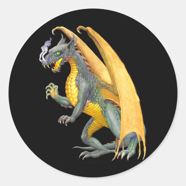 Fire Breathing Dragon Sticker | Zazzle
