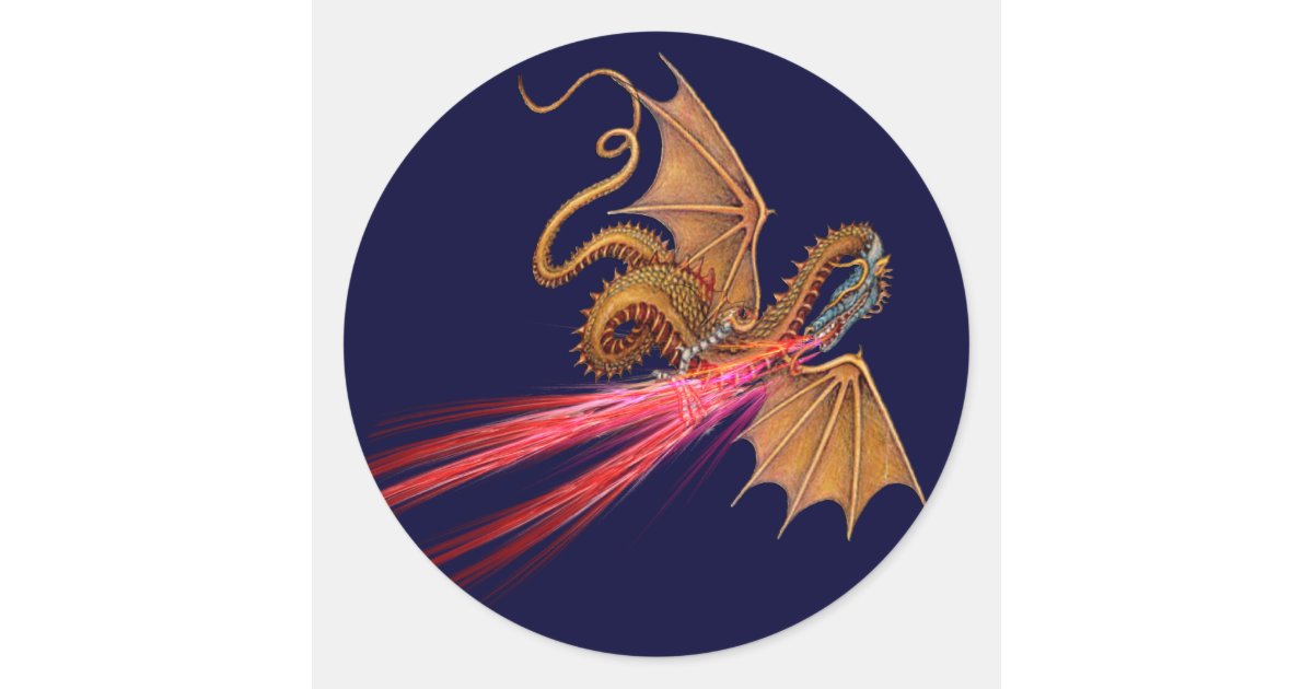 Fire breathing dragon - Sticker | Zazzle
