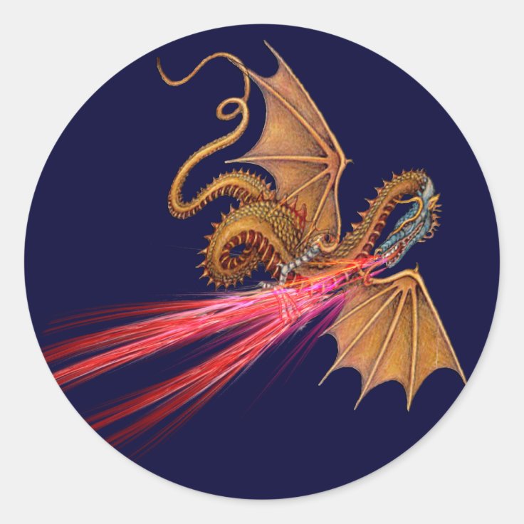 Fire breathing dragon - Sticker | Zazzle