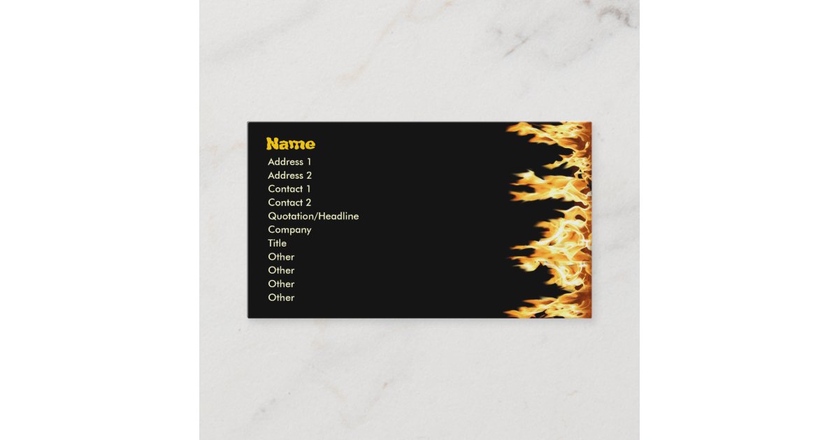 Fire Business Card | Zazzle