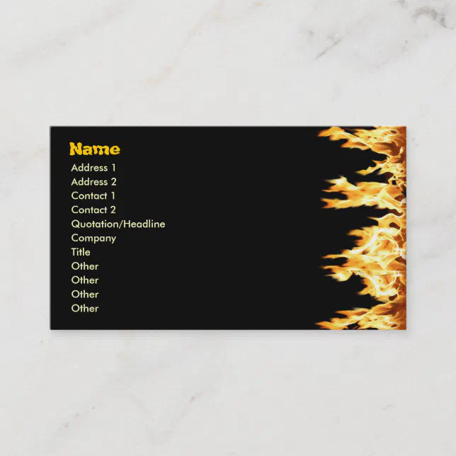 Fire Business Card | Zazzle