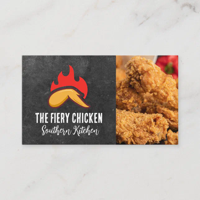 Fire Chicken Wing Logo | Fried Chicken Business Card | Zazzle