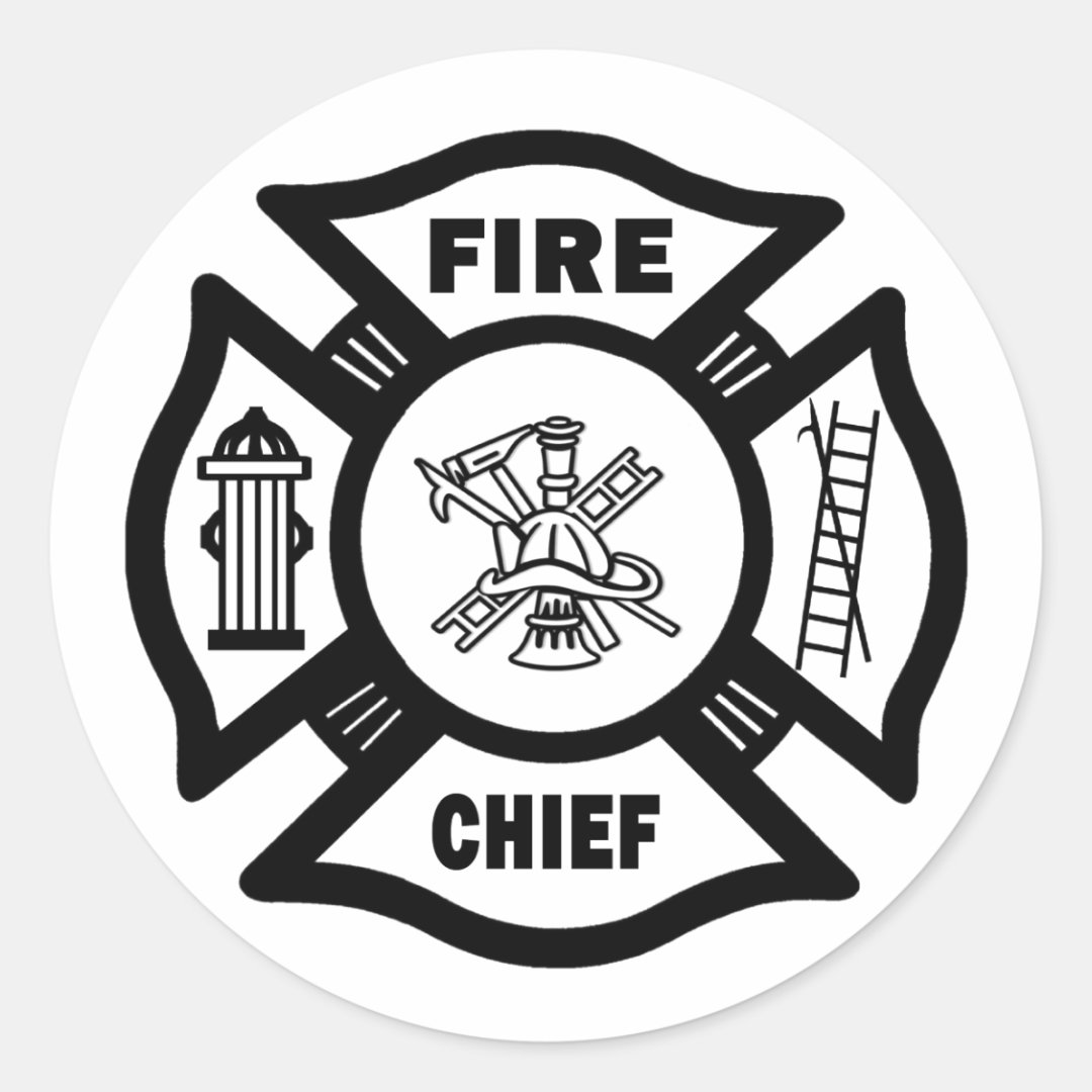 Fire Chief Classic Round Sticker | Zazzle
