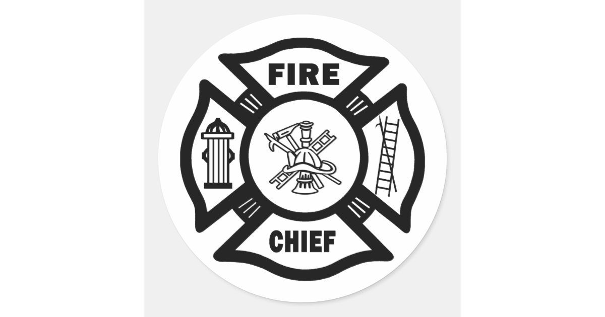 Fire Chief Classic Round Sticker | Zazzle