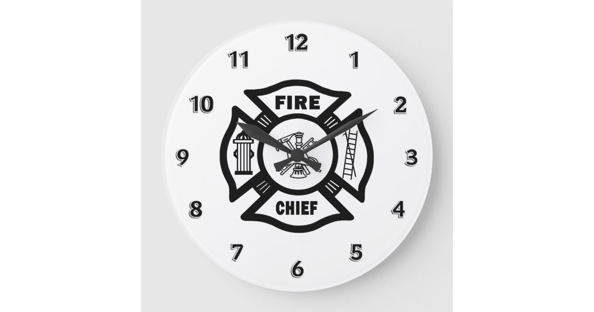 Fire Chief Large Clock | Zazzle