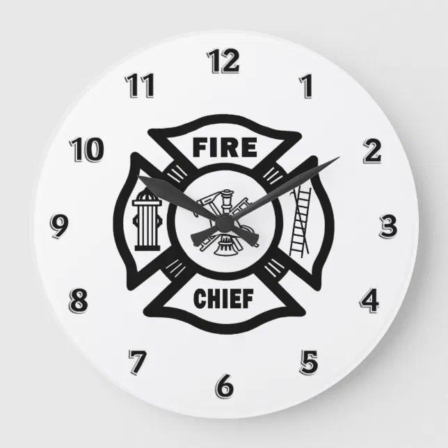 Fire Chief Large Clock | Zazzle
