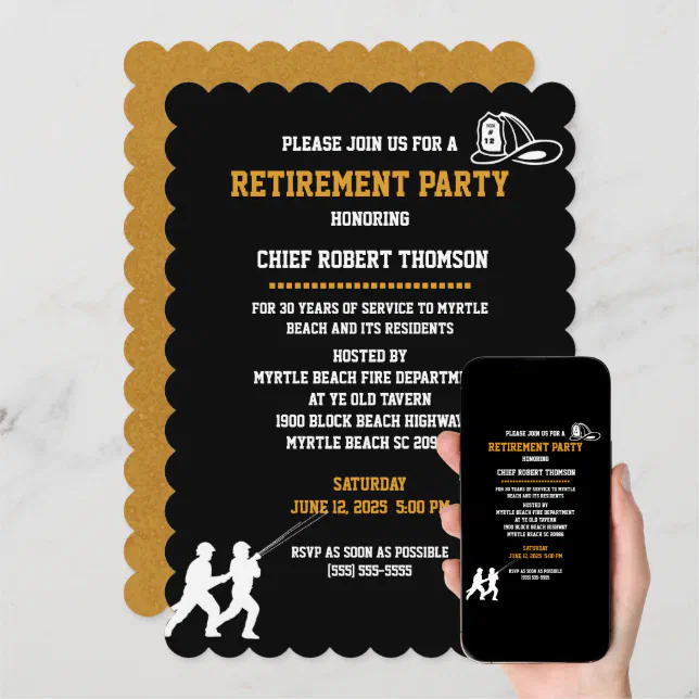 Fire Chief Retirement Party Invitation | Zazzle