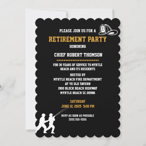 Fire Chief Retirement Party Invitation | Zazzle