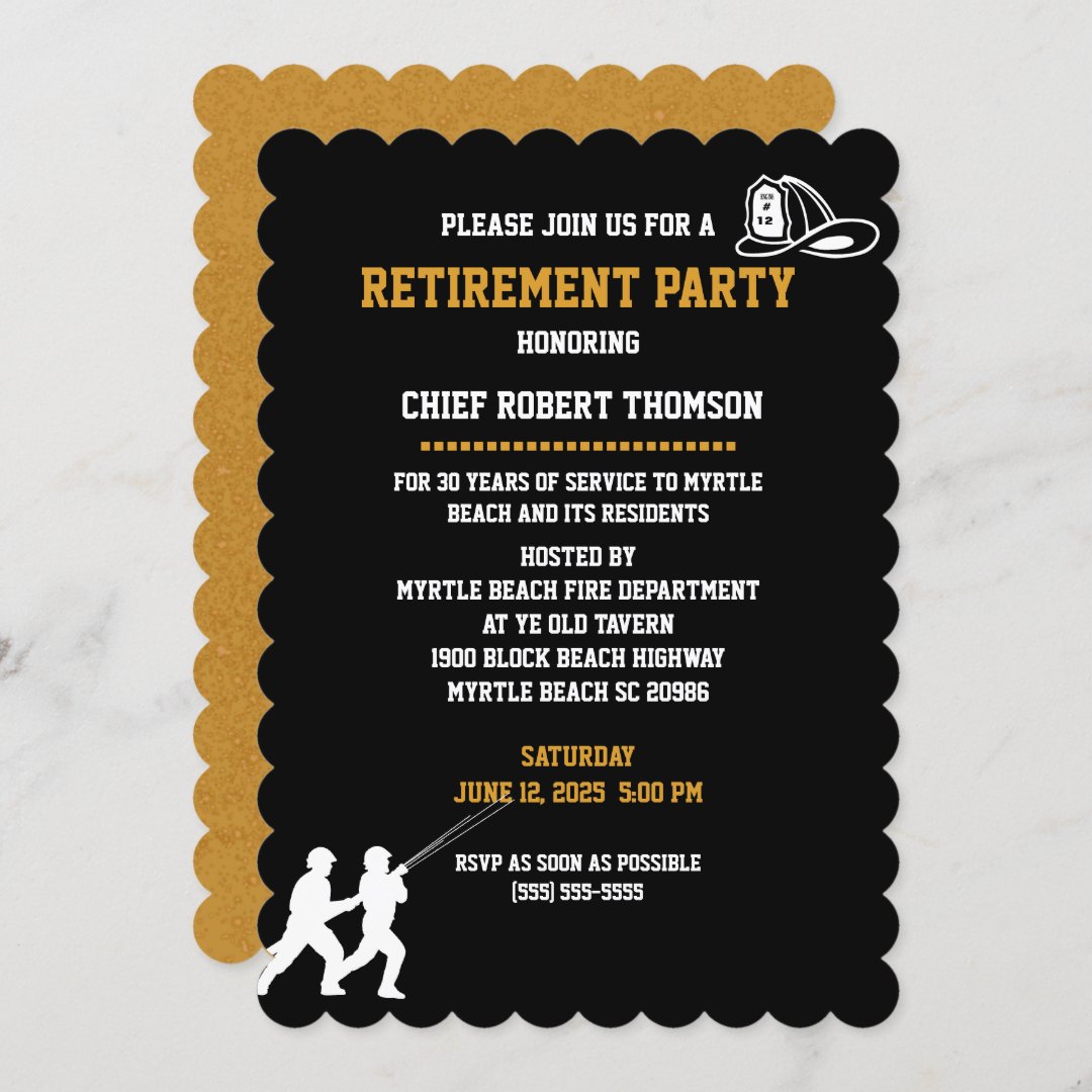 Fire Chief Retirement Party Invitation | Zazzle