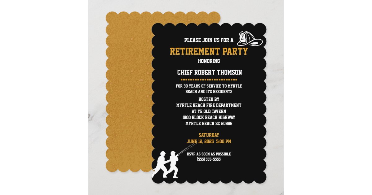 Fire Chief Retirement Party Invitation | Zazzle