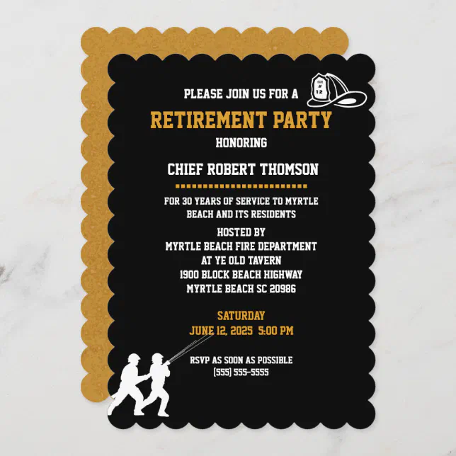 Fire Chief Retirement Party Invitation | Zazzle