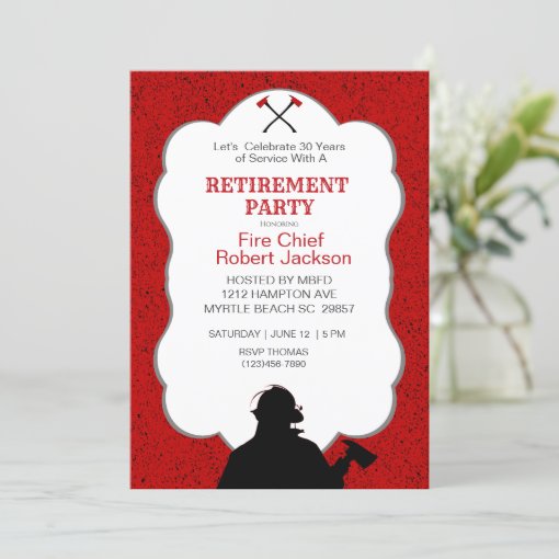 Fire Chief Retirement Party Invitation | Zazzle