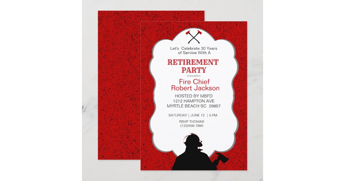 Fire Chief Retirement Party Invitation | Zazzle