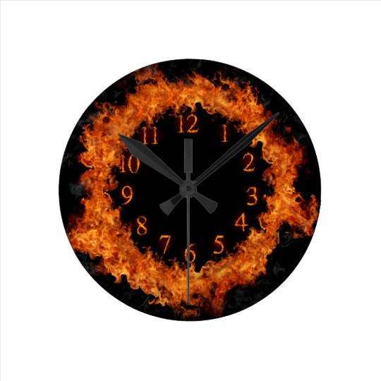 Fire Clock Firey Flames Wall Clock | Zazzle.com