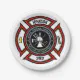Fire Department ADD NAME Firefighter Badge Rescue Paper Plates | Zazzle