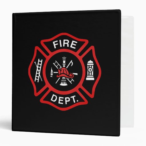 Fire Department Badge 3 Ring Binder | Zazzle
