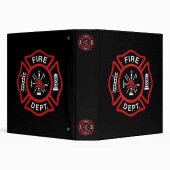 Fire Department Badge 3 Ring Binder | Zazzle