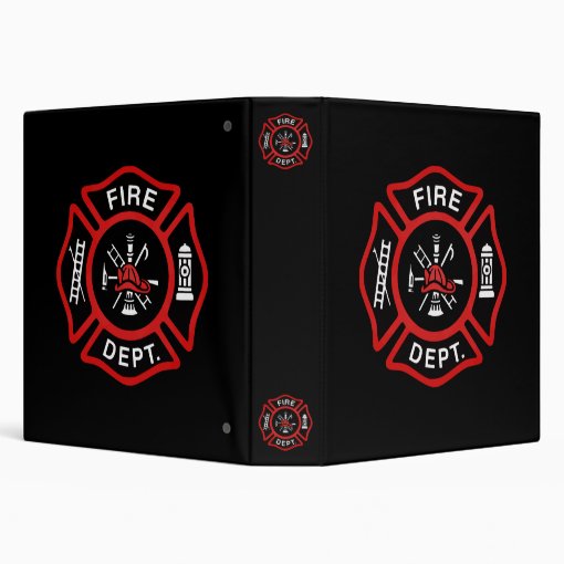 Fire Department Badge 3 Ring Binder | Zazzle
