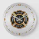 Fire Department Badge Gold and Silver Large Clock | Zazzle