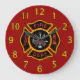 Fire Department Badge Large Clock | Zazzle