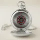 Fire Department Badge Red Pocket Watch | Zazzle