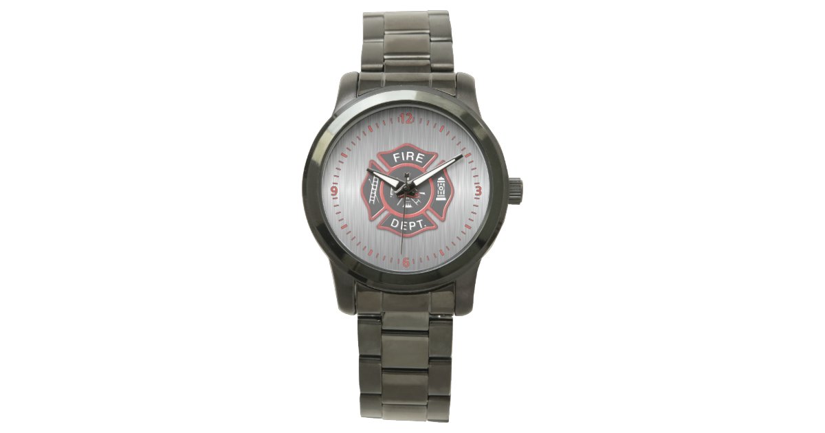 Fire Department Badge Red Watch | Zazzle