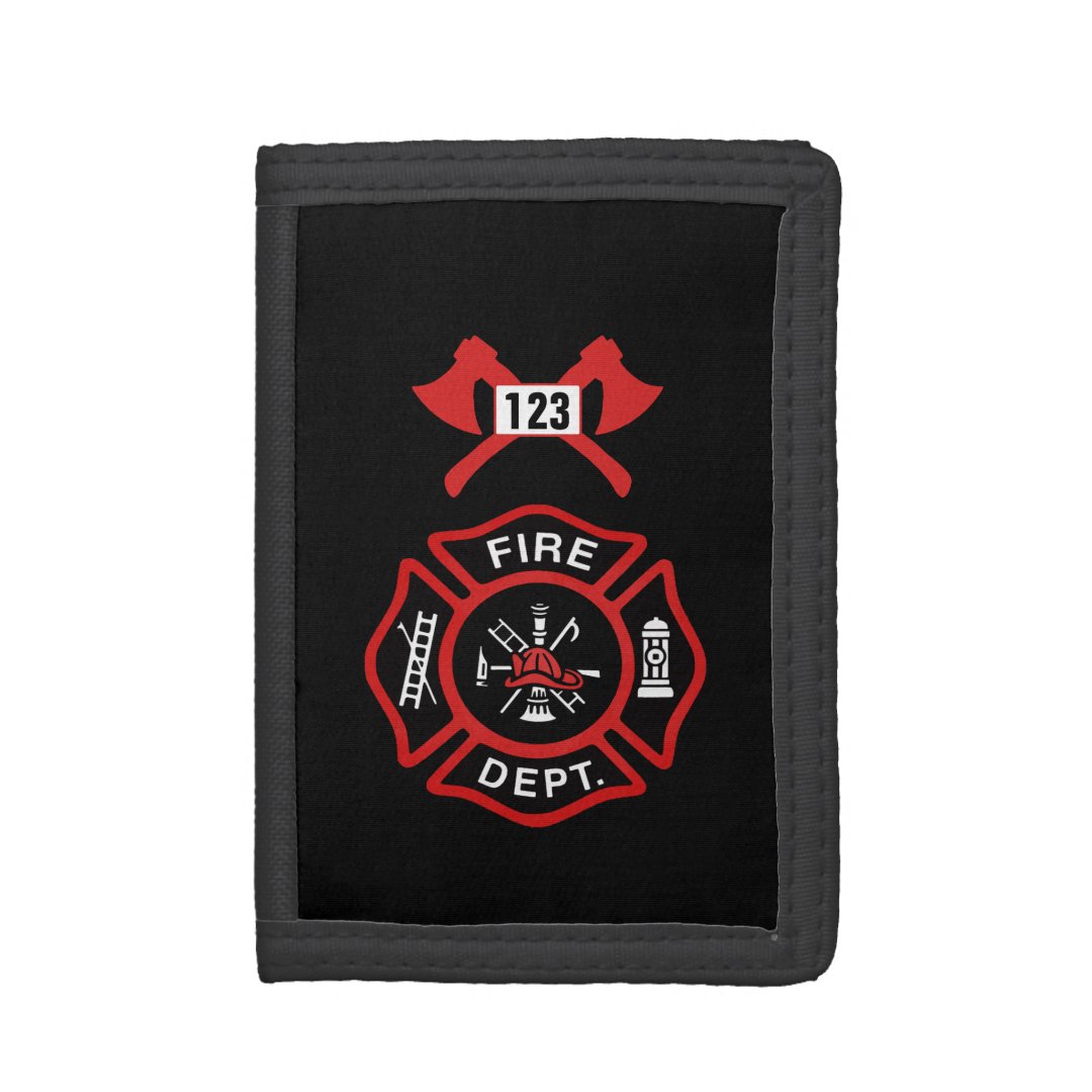 Fire Department Badge Tri-fold Wallet | Zazzle