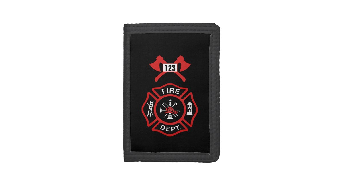 Fire Department Badge Tri-fold Wallet | Zazzle