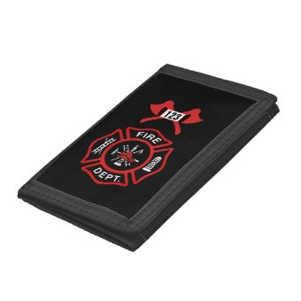 Fire Department Badge Tri-fold Wallet | Zazzle
