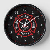 Fire Department Badge Wall Clock | Zazzle