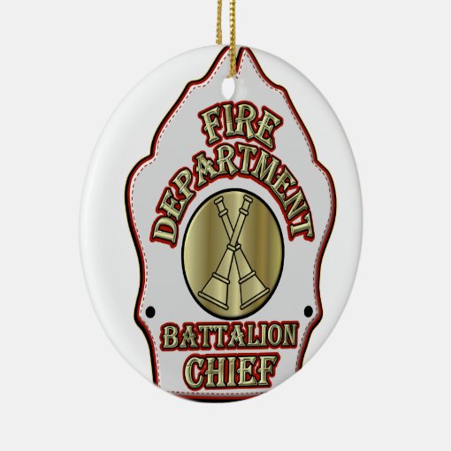 Fire Department Battalion Chief Shield Design Ceramic Ornament | Zazzle