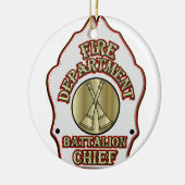 Fire Department Battalion Chief Shield Design Ceramic Ornament | Zazzle
