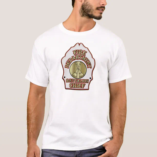 Fire Department Battalion Chief Shield Design T-Shirt | Zazzle