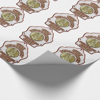 Fire Department Battalion Chief Shield Design Wrapping Paper | Zazzle