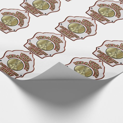 Fire Department Battalion Chief Shield Design Wrapping Paper | Zazzle