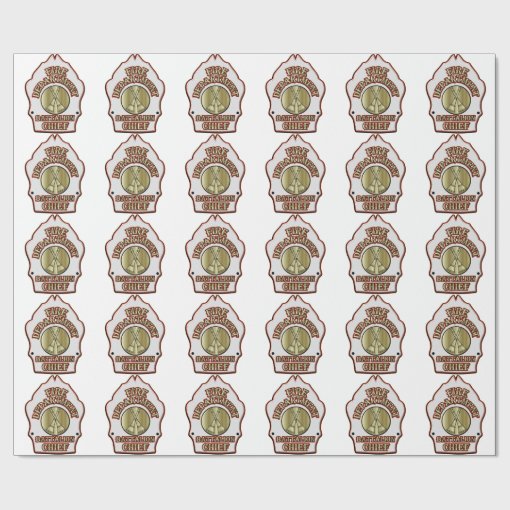Fire Department Battalion Chief Shield Design Wrapping Paper | Zazzle