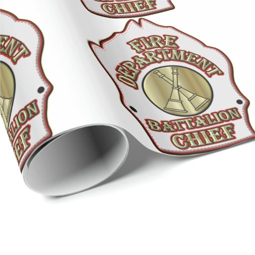 Fire Department Battalion Chief Shield Design Wrapping Paper | Zazzle
