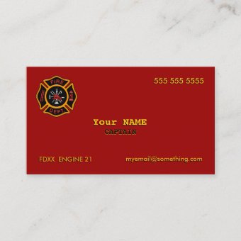 Fire Department Business Card | Zazzle