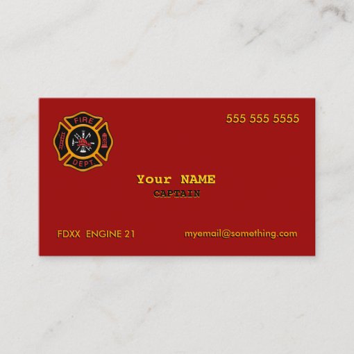 Fire Department Business Card | Zazzle