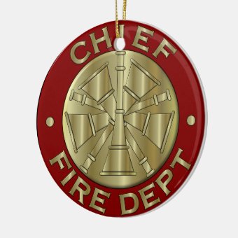 Fire Department Chief Brass Symbol Ceramic Ornament | Zazzle