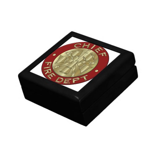 Fire Department Chief Brass Symbol Keepsake Box | Zazzle