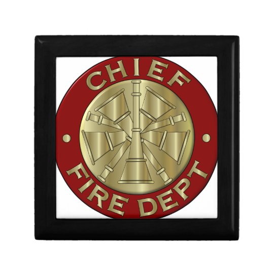 Fire Department Chief Brass Symbol Keepsake Box | Zazzle.com