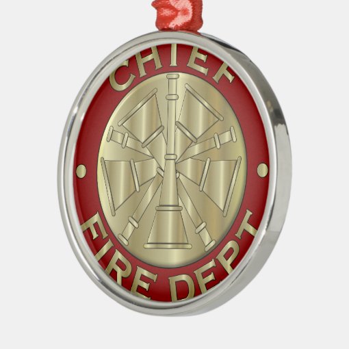 Fire Department Chief Brass Symbol Metal Ornament | Zazzle