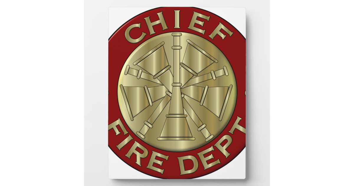 Fire Department Chief Brass Symbol Plaque | Zazzle.com