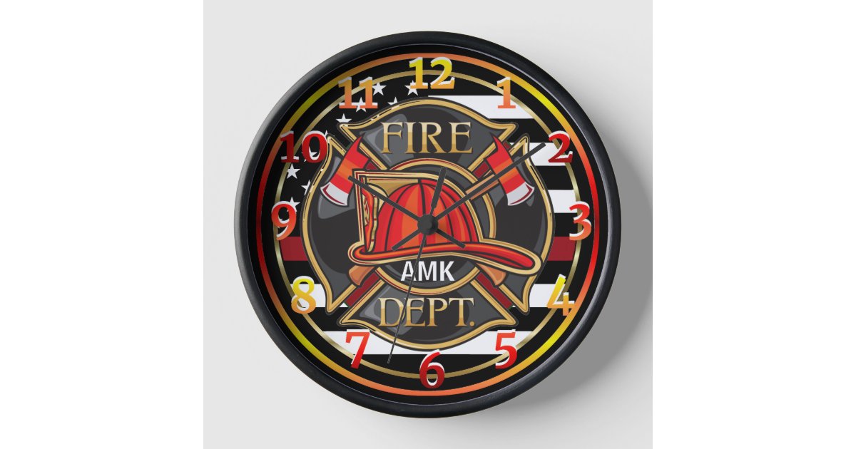 FIRE DEPARTMENT CLOCK | Zazzle