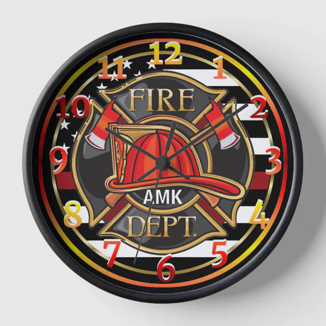 FIRE DEPARTMENT CLOCK | Zazzle