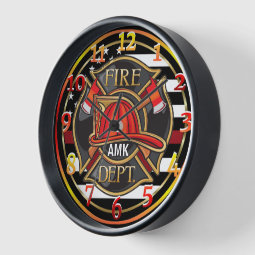 FIRE DEPARTMENT CLOCK | Zazzle