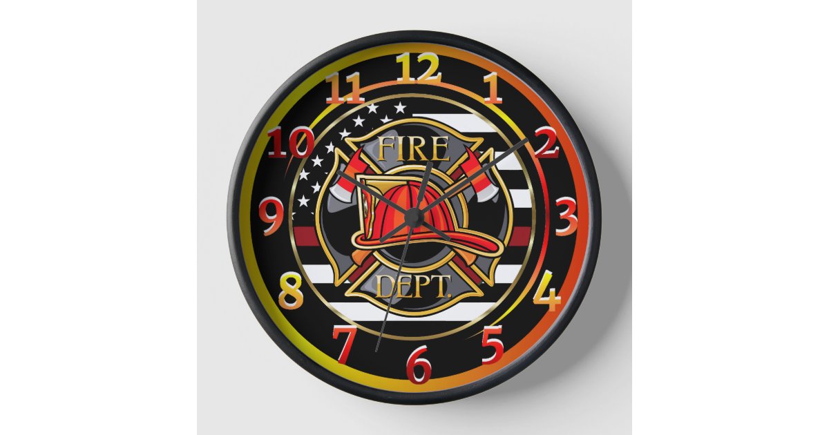 FIRE DEPARTMENT CLOCKS | Zazzle