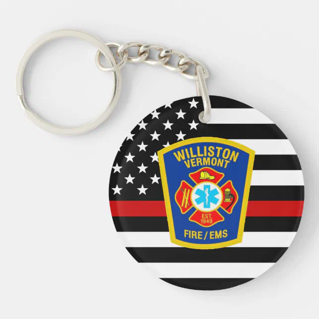 Fire Department Custom Logo Emblem Firefighter Keychain | Zazzle